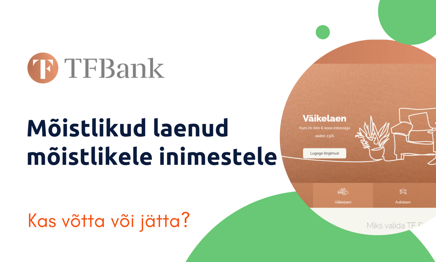 TF Bank arvustus: spetsialisti hinnang + KKM võrdlus [2024]